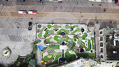 Aerial View of an Empty Mini Golf Course Stock Video - Video of club ...