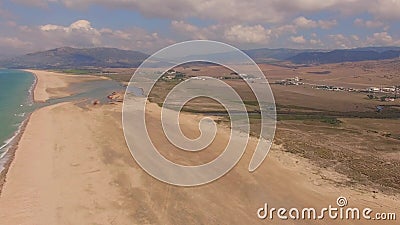 Aerial View from Flying Drone Over Beach and Sea Stock Footage - Video ...