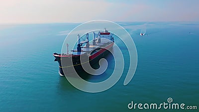 Aerial View of Huge Ship Floating in the Sea Stock Footage - Video of ...
