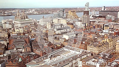 Aerial View of Liverpool, England Stock Video - Video of building ...