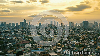 Aerial view of manila city stock video. Video of skyscraper - 268519505