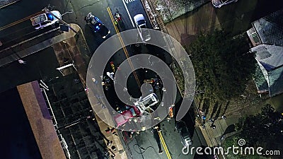 Aerial View of a Motor Vehicle Car Accident Stock Video - Video of ...