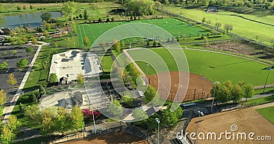 Aerial View of a Multi-use Playfield Complex Stock Footage - Video of ...