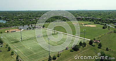 Aerial View of a Multi-use Playfield Stock Video - Video of high ...