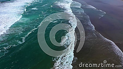Aerial View of the Ocean Waves in New Zealand Stock Video - Video of ...
