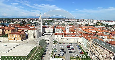 Aerial View of Old Town of Zadar, Croatia Stock Footage - Video of ...