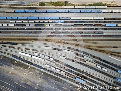 Aerial View Of Railroad Rail Yard Stock Image | CartoonDealer.com #97229251