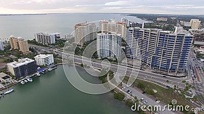 Aerial View of the Sarasota Downtown, Florida. Stock Video - Video of ...