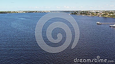 Aerial View of Flamingos Flying Over the Ocean at Sunset in Mussulo Bay ...