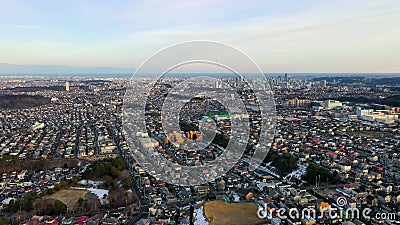 The aerial view of Sendai stock video. Video of architecture - 242844871