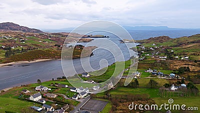 Aerial View of Teelin in County Donegal, Ireland Stock Video - Video of ...