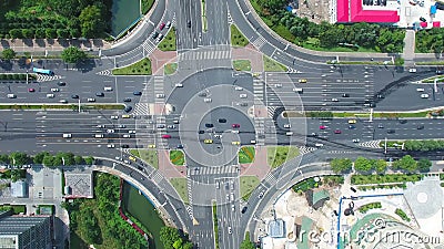 Aerial View of Traffic Intersection in Nanjing,china Stock Footage ...