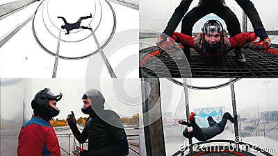 4 in 1 - Aerodynamic Tube. Flying in Tube Experience Stock Video ...