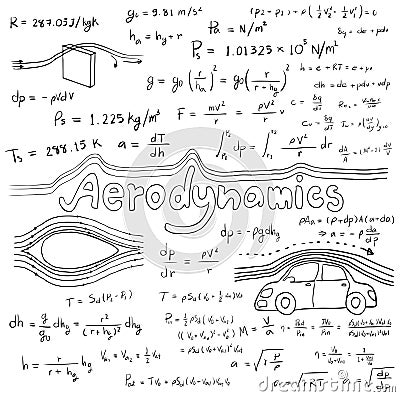 Aerodynamics Law Theory And Physics Mathematical Formula Stock Vector ...