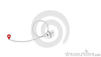 Airplane Travelling in Dotted Line Stock Footage - Video of vector ...