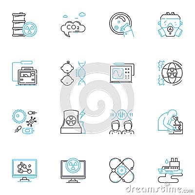 Aerospace Engineering Linear Icons Set. Avionics, Propulsion ...