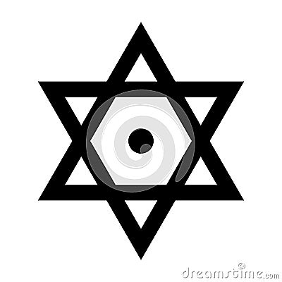 Symbol For Aether, A Hexagram And Star Of David, With A Dot In The ...