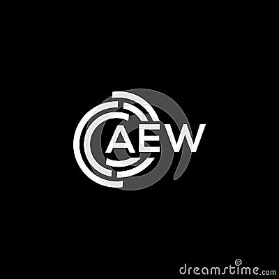 AEW Letter Logo Design On Black Background. AEW Creative Initials ...