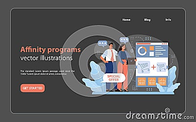 Affinity Program Dynamics. Flat Vector | CartoonDealer.com #320910647