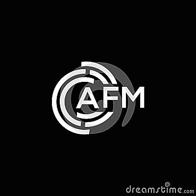 AFM Letter Logo Design On Black Background. AFM Creative Initials ...