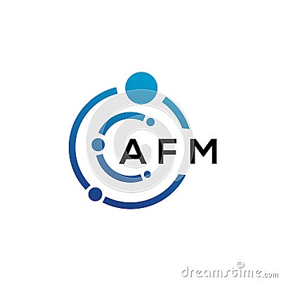 AFM Letter Logo Design On Black Background. AFM Creative Initials ...