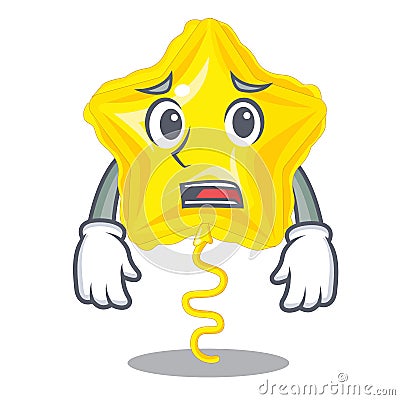 Afraid Star Balloon In The Cartoon Shape Vector Illustration ...