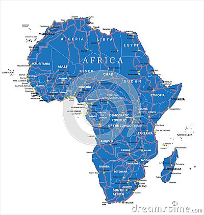 Africa Road Map Vector Illustration | CartoonDealer.com #43450264
