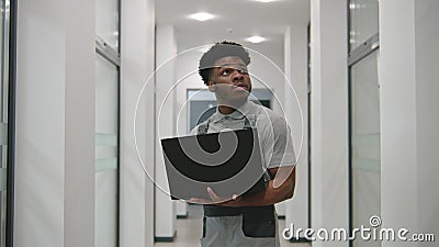 African American Installer Sets Up Security Cameras Stock Video - Video ...