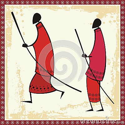 African Masai Warriors Illustrations Stock Image - Image: 25731891
