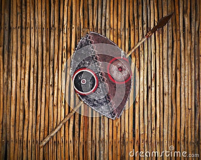 African Tribal Warrior Shield And Spear Royalty Free Stock Photo ...