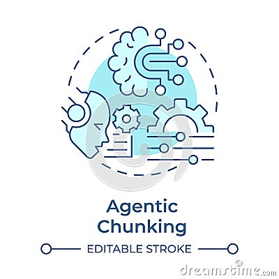 Agentic Chunking Soft Blue Concept Icon Cartoon Vector | CartoonDealer ...
