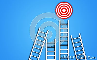 Aggressive Competition Ladder And Business Target Concept. Powerful ...