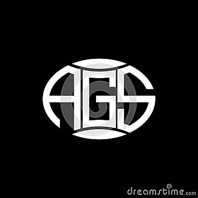 AGS Abstract Monogram Circle Logo Design On Black Background. AGS ...