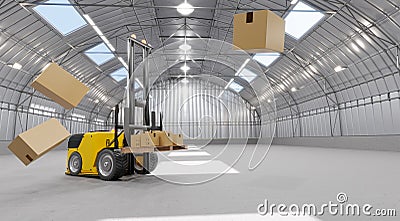 AGV Lifting Machine In Warehouse Royalty-Free Illustration ...