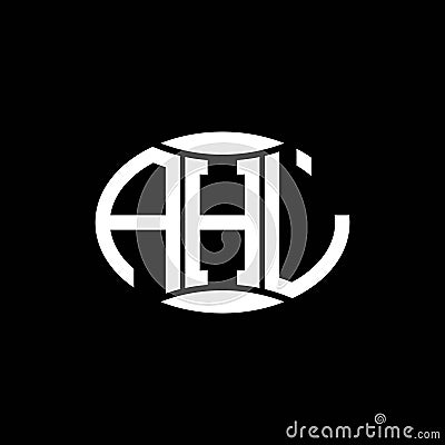 AHL Abstract Monogram Circle Logo Design On Black Background. AHL ...