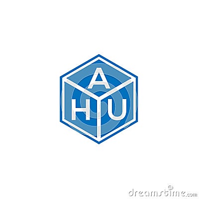 AHU Letter Logo Design On Black Background. AHU Creative Initials ...