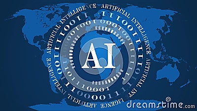 AI - Abstract Artificial Intelligence Background - Rotating Circles of Random Varying Binary ...