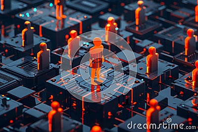 An AI Analyzing Patterns Of Suspicious Activity Robot Computer Royalty ...