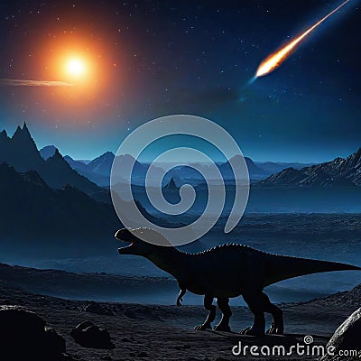 Ai Artwork Of The Comet Or Meteorite That Made The Dinosaurs Extinct ...