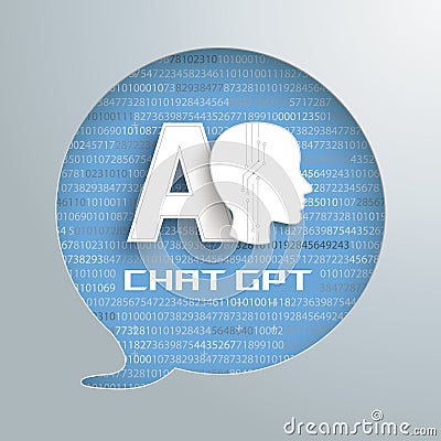 AI Chat GPT Speech Bubble Hole Algorithm Vector Illustration ...