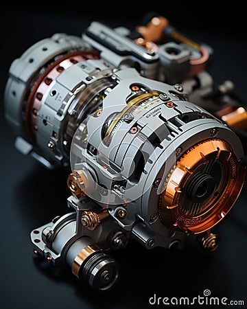 AI-generated Illustration Of A Robotic Arm Assembly Kit With Gears And ...