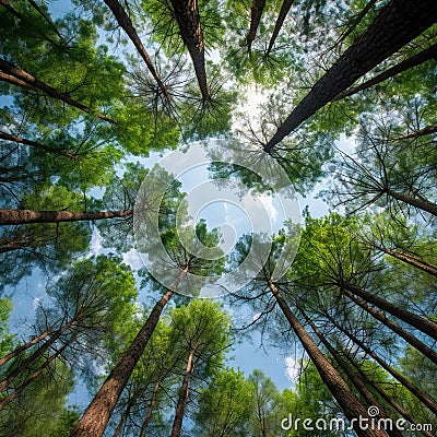 Ai Generated Illustration Wildlife Concept Of Forest Canopy Lookup ...