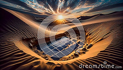 AI Illustration Of A Mysterious Ancient Solar Panel Array, Partially ...