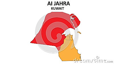 AI Jahra Map In Kuwait. Vector Map Of Kuwait. Regions Map Of Kuwait ...