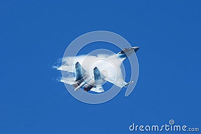 Air Force Fighter Jet Performs A Sharp Maneuver In The Sky, The ...