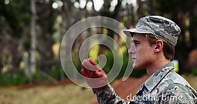 Air Force Soldier Standing at Attention Posture 4k Stock Footage ...