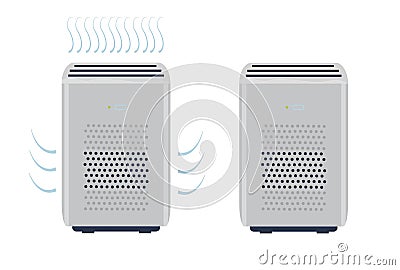 Air Purifier On An Isolated Background In A Cartoon Flat Style.vector ...
