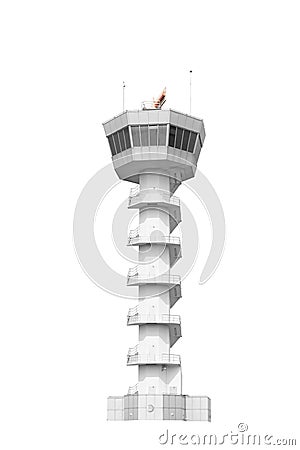 Air Traffic Control Tower Isolated On White Background With Clip ...