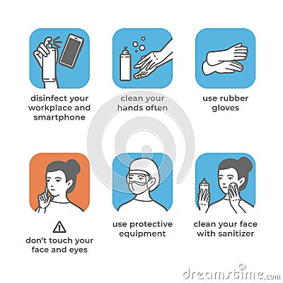 Airborne Infection Protection Badge Set Cartoon Vector | CartoonDealer ...