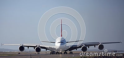 Airbus A380 Front View On Runway Royalty Free Stock Photography - Image ...